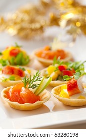 Christmas Starter Platter Appetizerstartlets Three Different Stock ...