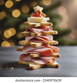 Christmas Tree Made Overlapping Triangular Crackers AI-generated image ...