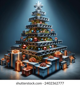 Generate Christmas Tree Using Pipes Valves Gambar yang dibuat AI ...