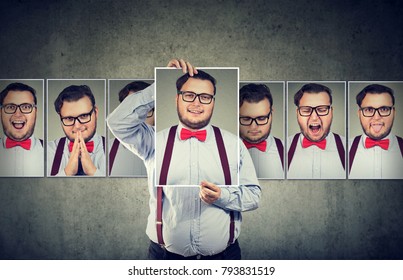 Chubby Man Split Personality Choosing Mood Stock Photo 793831519 ...
