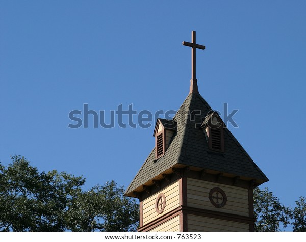 Church Steeple Cross Stock Photo (Edit Now) 763523