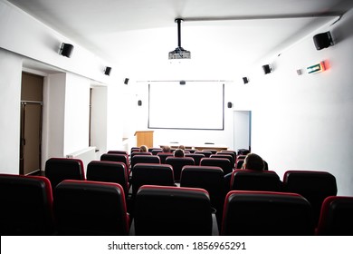 Cinema Hall With Empty Screen PPT template 91 | CrystalGraphics