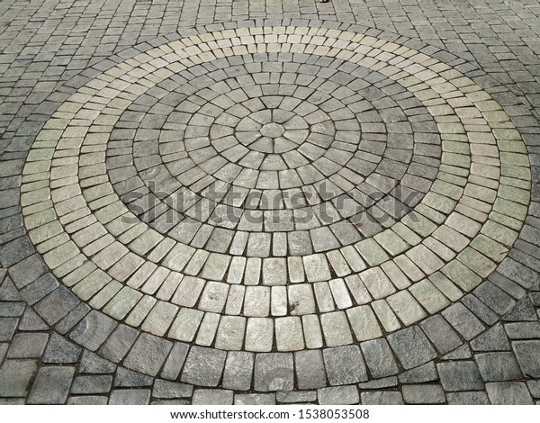 Circle Shape Cobblestone Different Perspective View Stock Photo ...