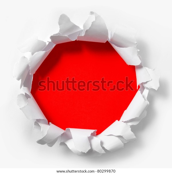 Circle Torn Paper Red Background Stock Photo (Edit Now) 80299870