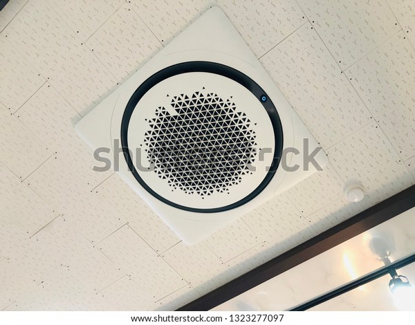 Circular Cooler Installed On Ceiling Cafe Stock Photo 1323277097 ...