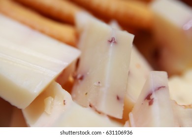 Circular Crackers Rectangular Cheese Slices Dark Stock Photo 631106936 ...