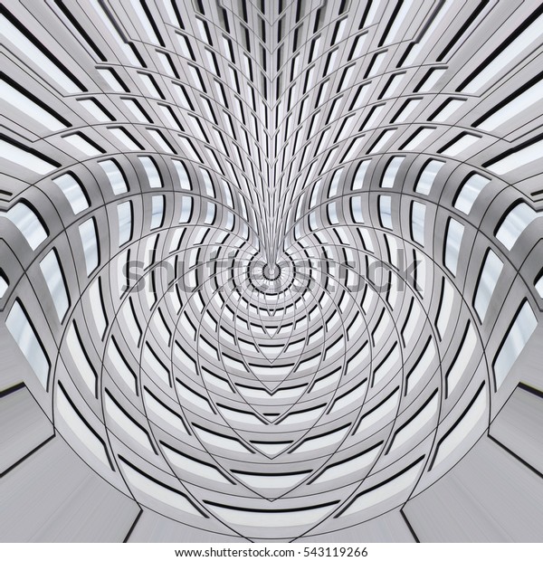 Circular Curvilinear Cellular Grid Structures Reworked Stock Photo ...