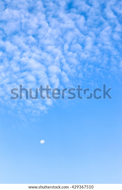 Cirrocumulus Clouds Texture Moon Blue Sky Stock Photo 429367510 ...