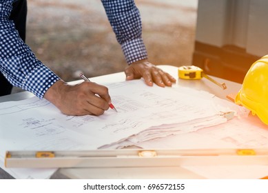 Civil Design Engineer Making Structural Analysis Stock Photo 696572155 ...