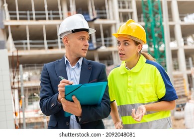 Civil Engineers Checking Work Process Construction Stock Photo (Edit ...