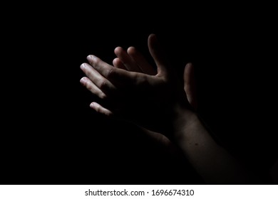 Clapping Hands Black Background Stock Photo 1696674310 | Shutterstock