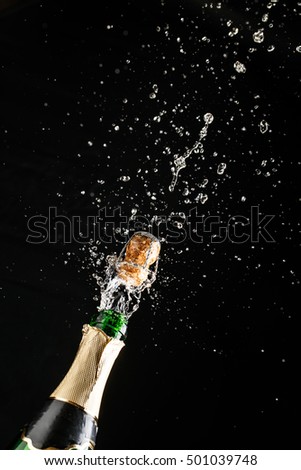 Classic Champagne Bottle Cork Exploding Alcoholic Stock Photo (Edit Now ...