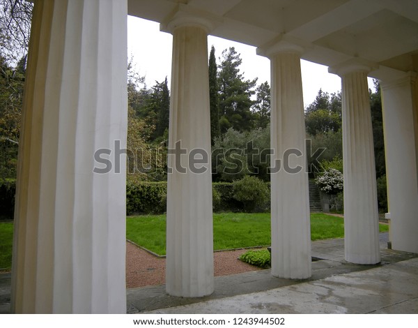 Classic White Round Columns Stock Photo 1243944502 | Shutterstock