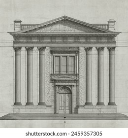 Classical Opera House Plan Minimalist Style AI-generated image ...