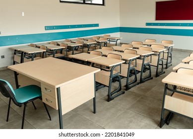 Classroom Background Without No Student Teacher Stock Photo 2201841049 ...