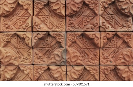 Clay Flat Brick Pattern Pael Wall Stock Photo 539301571 | Shutterstock