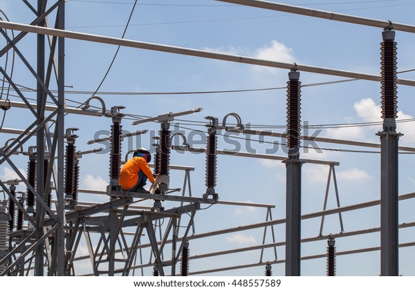 Clean Electrical Insulation Breakers 115 Kv Stock Photo (Edit Now ...