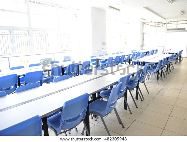 Clean School Cafeteria Many Empty Seats Stock Photo 482305948 ...