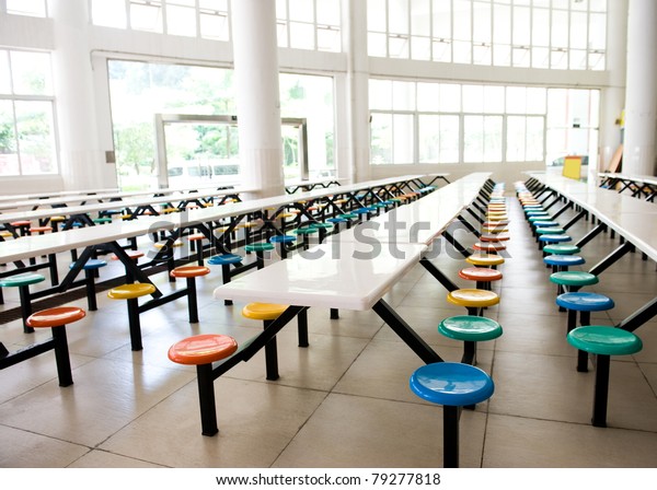 Clean School Cafeteria Many Empty Seats Stock Photo (Edit Now) 79277818