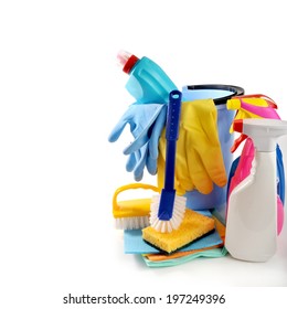 Portrait Cleaning Equipment Isolated Over White Stock Photo 128259947 ...