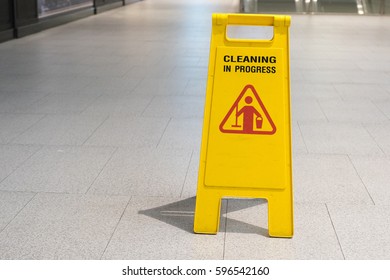 Cleaning Progress Sign Caution Sign Stock Photo (Edit Now) 582943960