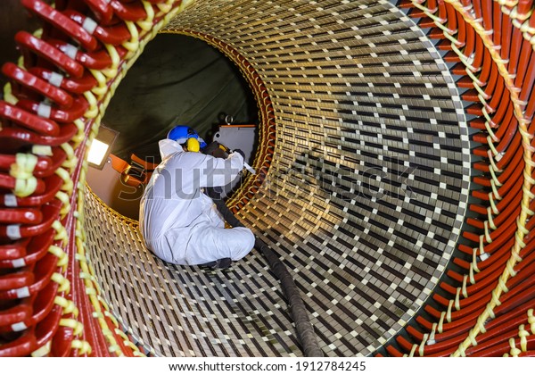 Cleaning Remove Rust Stator Coil Power Stock Photo (Edit Now) 1912784245