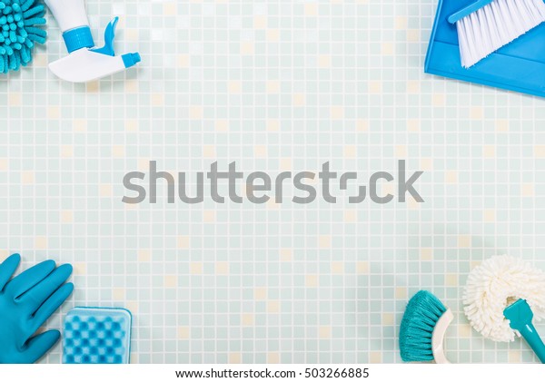 Cleaning Tool Tile Background Stock Photo (Edit Now) 503266885