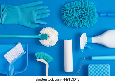 Cleaning Tools Layout Stock Photo (Edit Now) 449133115