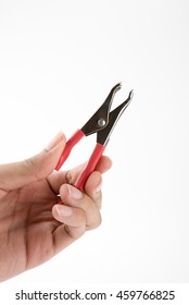 Hand Holding Spring Clamp Isolated On Stock Photo 753699847 | Shutterstock