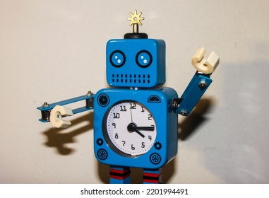 Clock Blue Robot Model On Shelf Stock Photo 2201994491 | Shutterstock