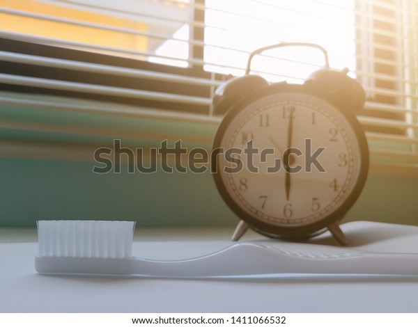 Clock Brushing Teeth Media Time Should Stock Photo 1411066532 ...