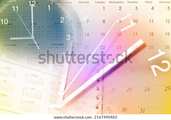 Clock Faces Calendars Composite Stock Photo 2167490483 | Shutterstock