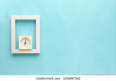 Clock Frame Soft Blue Background Stock Photo 1056847262 | Shutterstock