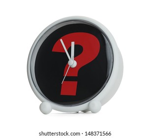 Clock Question Mark Red Isolated On Stock Photo (Edit Now) 148371566