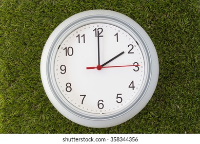 Clock Saving Time White Background Green Stock Photo 358344380 ...