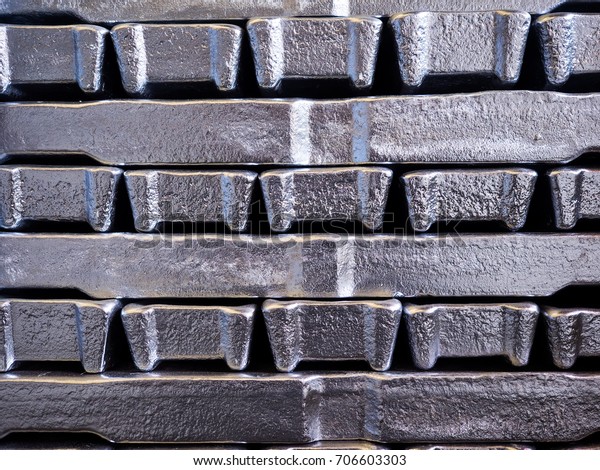 Close Aluminium Ingot Bundletexture Aluminium Ingot Stock Photo (Edit ...