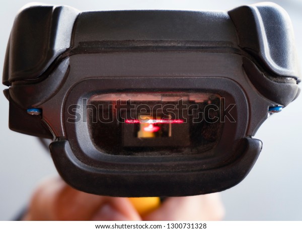 Close Barcode Scanner Scanning Laser Stock Photo 1300731328 | Shutterstock