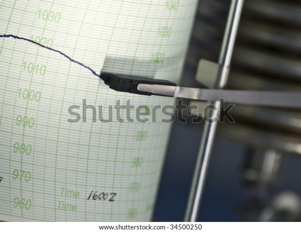Close Barometer Drawing Graph Index Going Stock Photo 34500250 ...