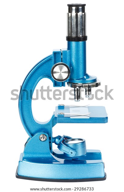 Close Blue Microscope On White Background Stock Photo 29286733 ...