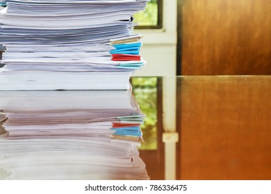 Paper Documents Unfinished Stacked On Office Stock Photo 1061231360 ...