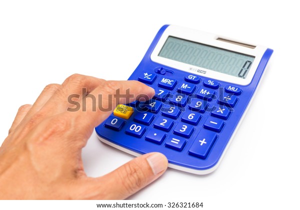 Close Calculator Hand Stock Photo (Edit Now) 326321684
