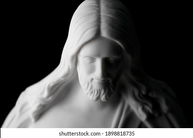 Close Christ Statue Dramatic Lighting Black Stock Photo 1898818735 ...