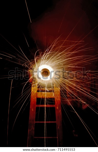 Close Circular Firework Called Catherine Wheel Stock Photo 711495553 ...