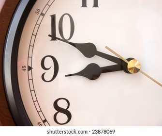 Close Clock Face Showing 10 Minutes Stock Photo (Edit Now) 23878069