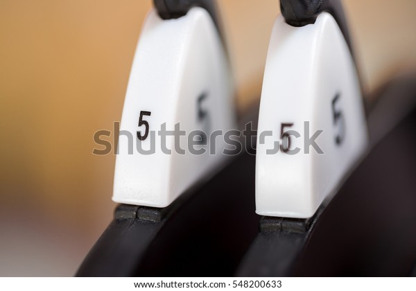 Close Clothes Hanger Number Sizing Label Stock Photo 548200633 ...