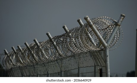 Close Coiled Sharp Razor Wire Fence Stock Photo 2036640929 | Shutterstock