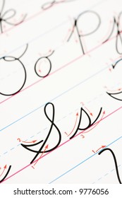 Close Cursive Handwriting Practice Page Stock Photo 9776056 | Shutterstock