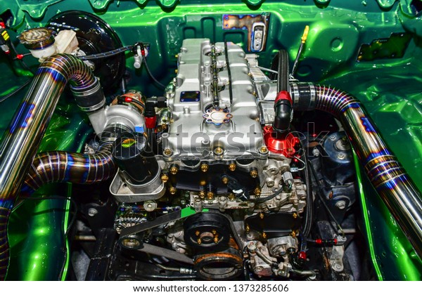 Close Details Car Engine Modification Engine Stock Photo 1373285606 ...