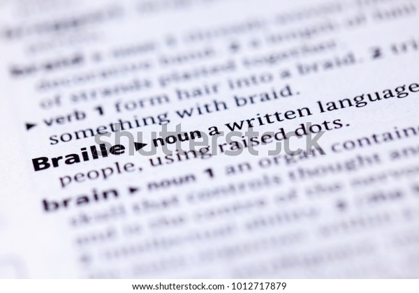 Close Dictionary Definition Braille Stock Photo 1012717879 | Shutterstock