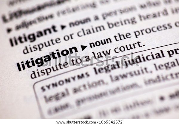 Close Dictionary Definition Litigation Stock Photo 1065342572 ...